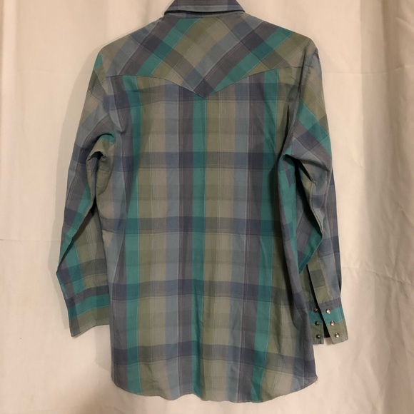 Rustler | Shirts | Vintage Plaid Western Shirt Pearl Snap Usa Large ...